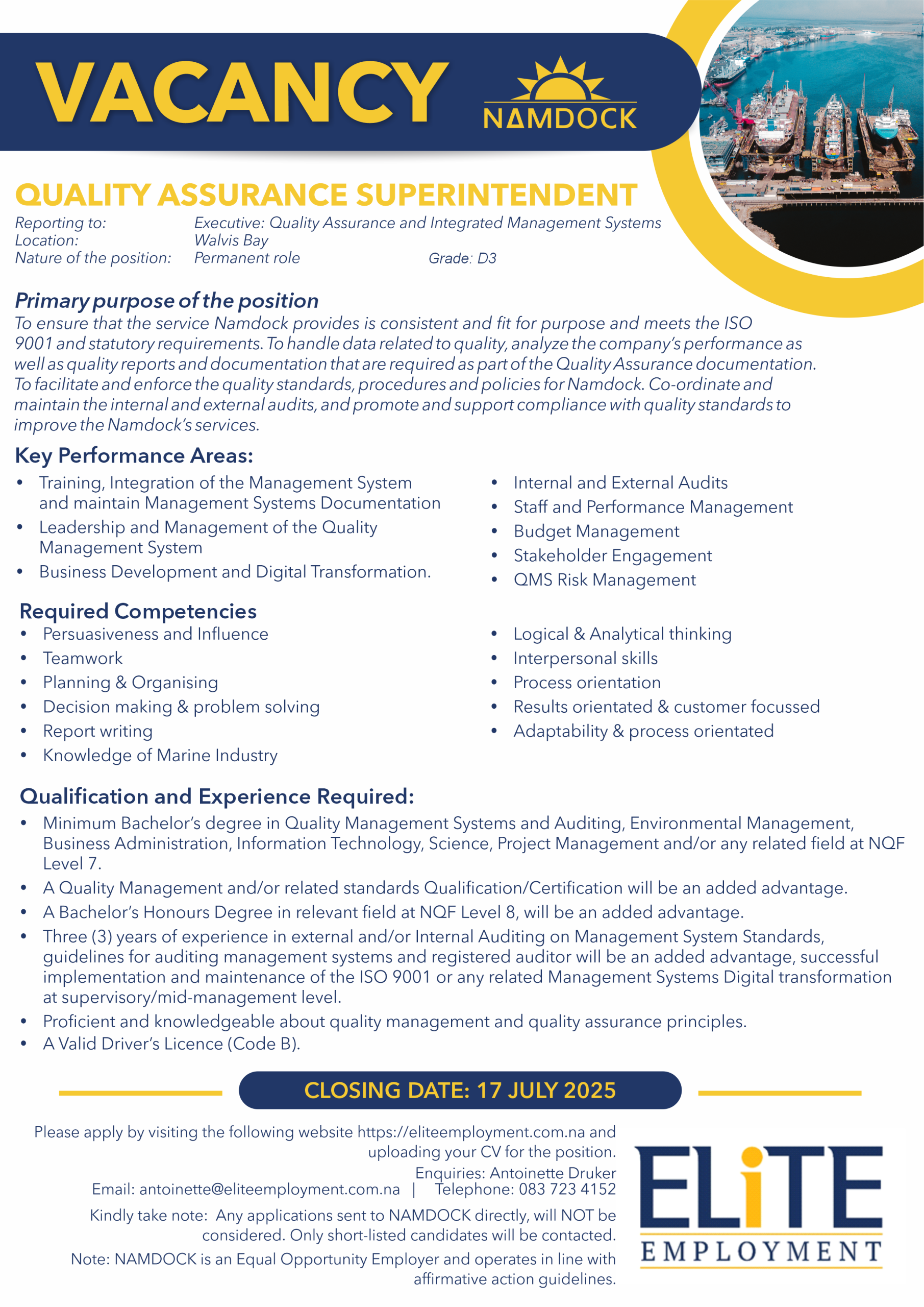 Namdock :: Recruitment